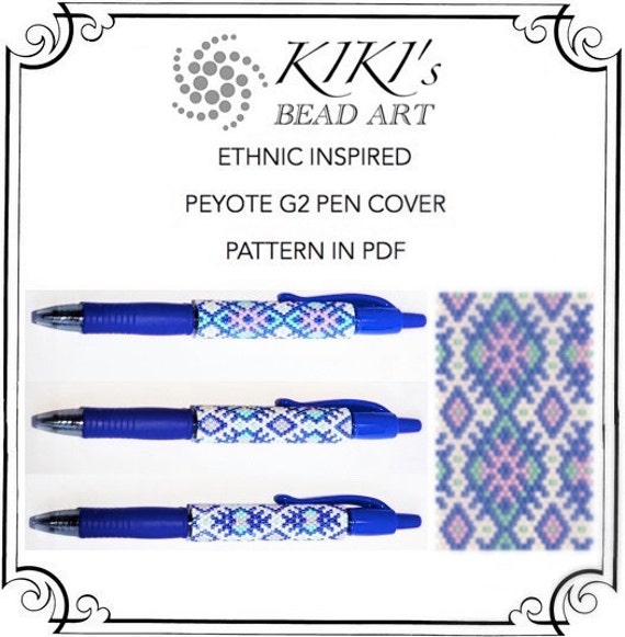 Pattern peyote pen cover ethnic inspired geometric peyote