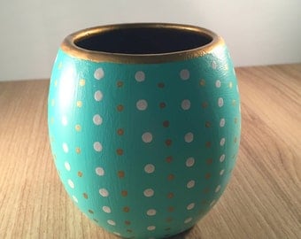 Polka dot flower pot | Etsy