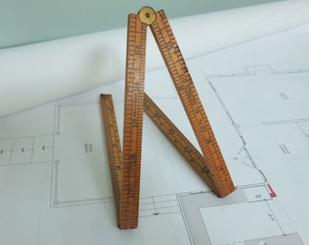 Vintage wooden ruler | Etsy