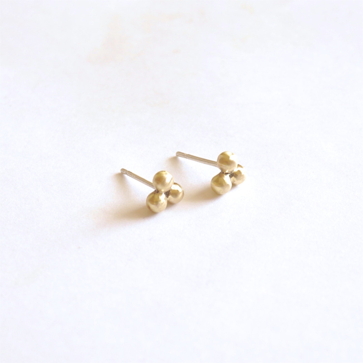3 Ball Stud Earrings 3mm brass Studs Tiny Gold Ball Stud
