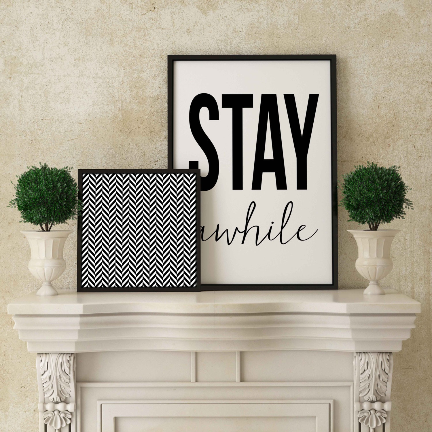 Stay Awhile-Welcome Sign-Home Decor-Instant Download-DIY