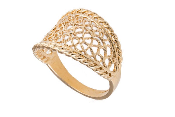 Gold ring. lace ring gold ring. Filigree gold by STarLighTstudiO3