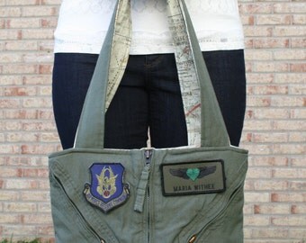 Custom flight suit diaper bags and purses by OurDelightfulChild