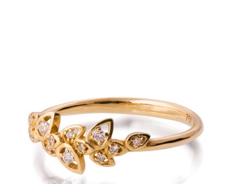 Half Eternity Leaves Ring 18K White Gold and by DoronMeravWeddings