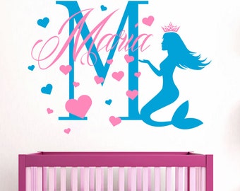Mermaid name decal | Etsy