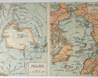 South pole map | Etsy