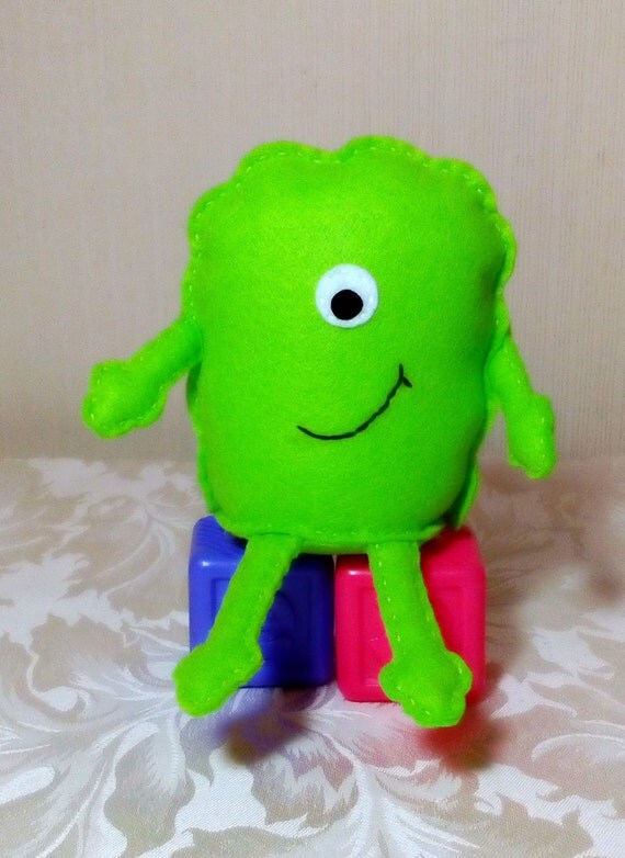 Mini Monster Monster Toy Green Childrens Toy by DaisyFelts on Etsy