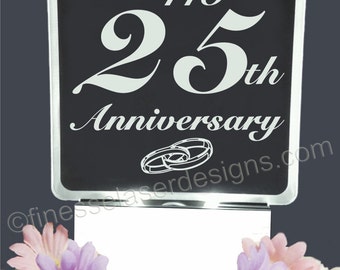 25th anniversary cake topper | Etsy