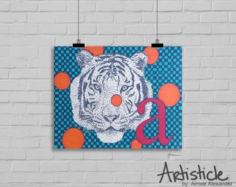 Tiger print letter | Etsy