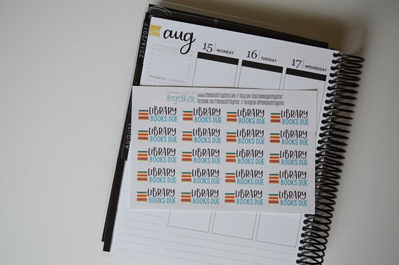 Library Stickers Library Books Due Library Books Due set of