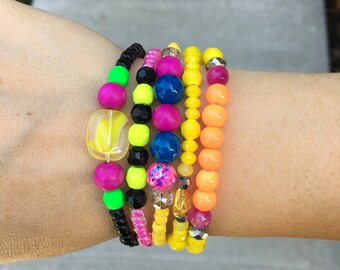 Fun & bright bracelets are just the by TheHustleRedefined on Etsy