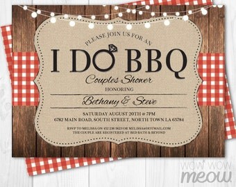 I Do BBQ Invitation Couples Shower Printable Invite Engagement