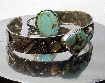 sterling and copper bracelets silver rings by BadDadSilver on Etsy