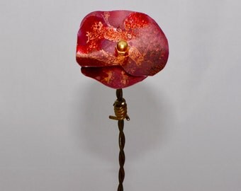 Metal poppy flower arrangement Industrial flower bouquet