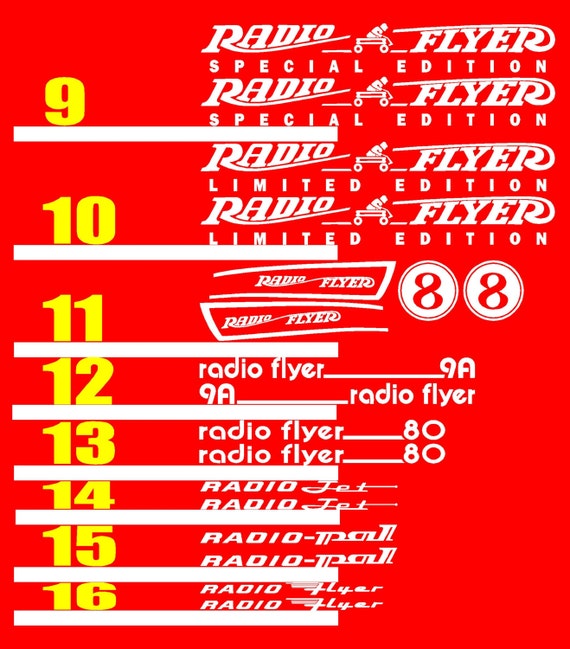 Classic Radio Flyer Decals