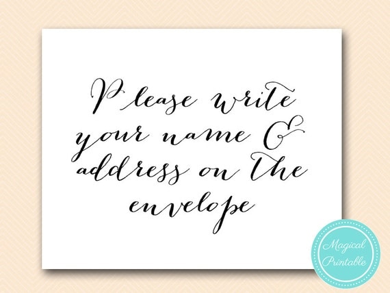 Please write your name and address on the by MagicalPrintable