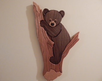 Intarsia bear | Etsy