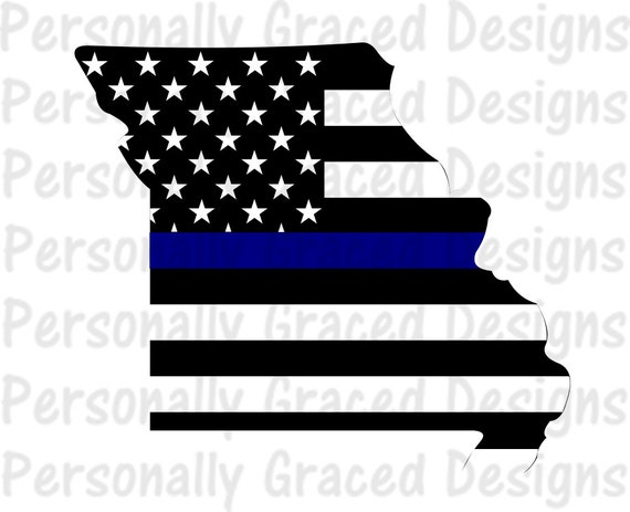 SVG DXF EPS Cut file Missouri State Flag Thin Blue Line svg
