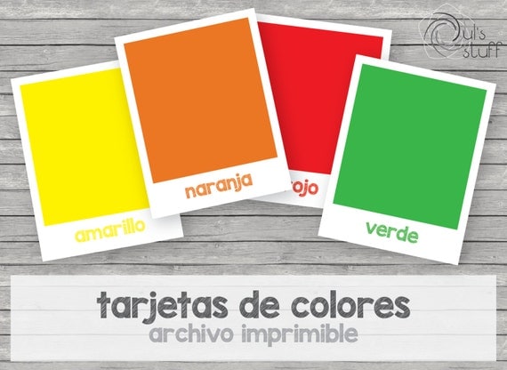 Tarjetas de colores imprimibles para niños en español