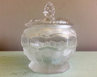 Frosted glass jars | Etsy