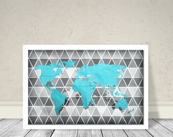 Abstract world map | Etsy