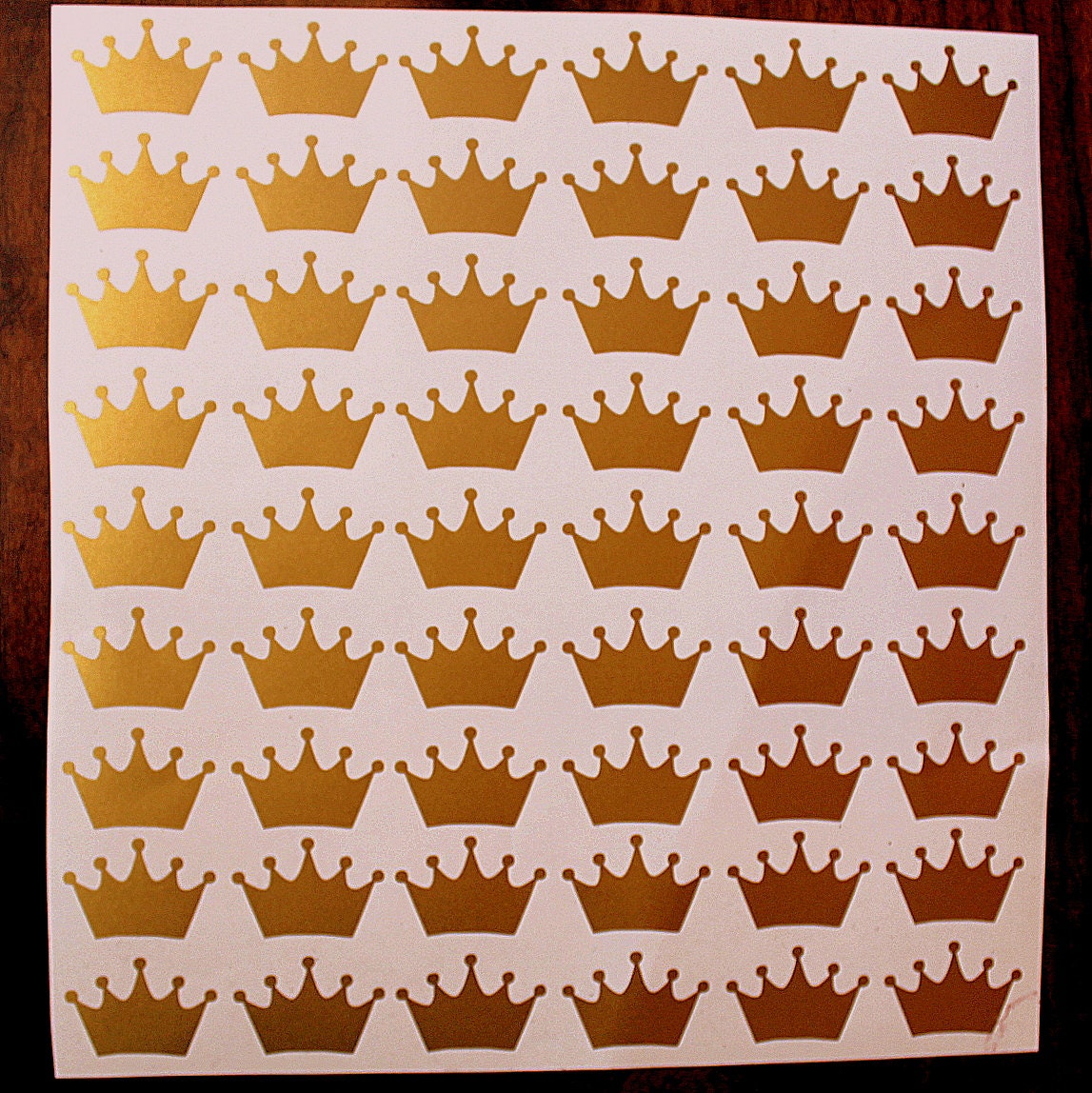 70 Crown Vinyl Decal Stickers Birthday Party Crowns-Gold