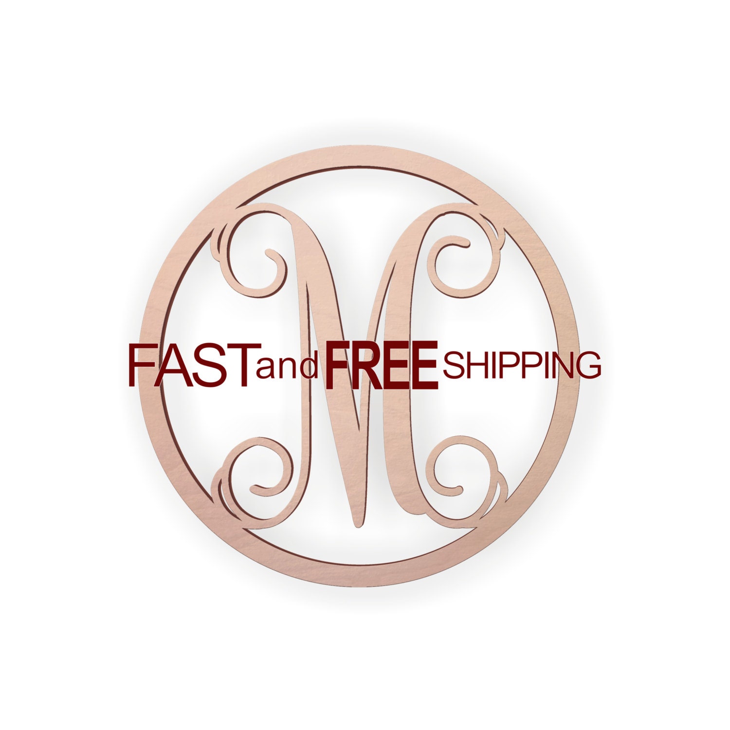 Wooden Monogram Letter M Large or Small