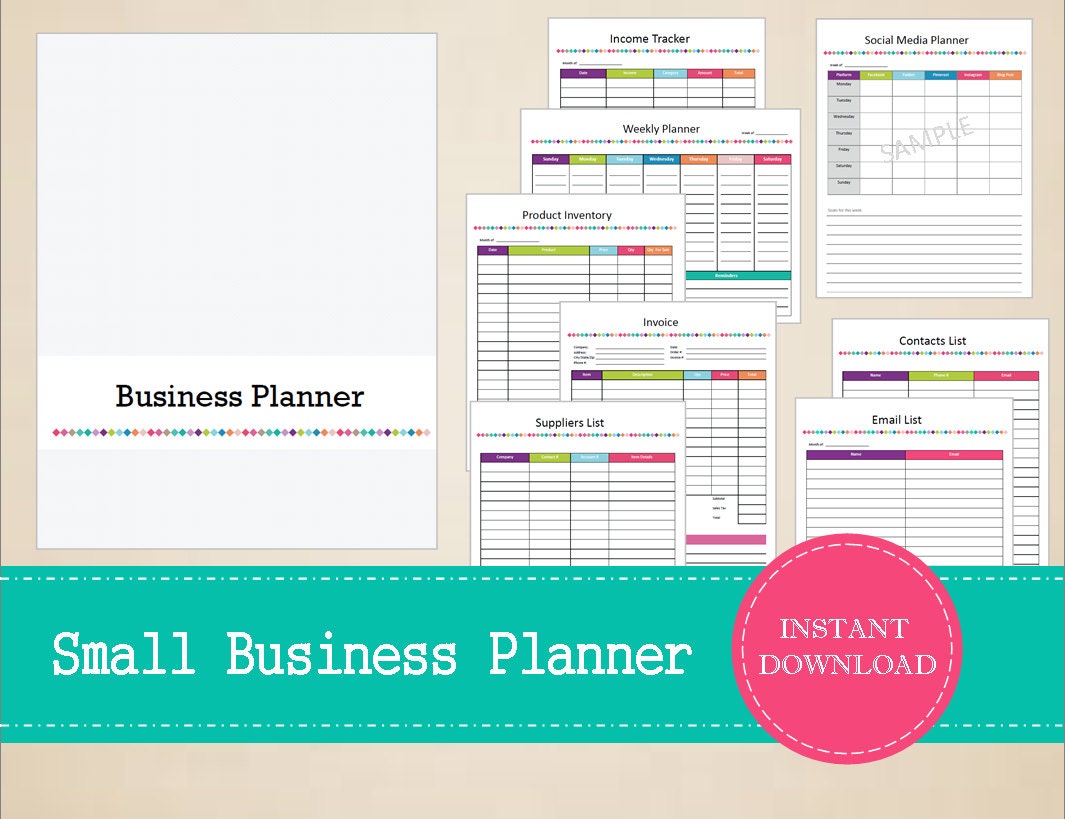 Printable Small Business Planner Home Business Planner