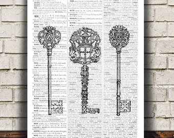 Skeleton key art | Etsy
