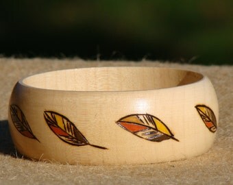 Pyrography bracelet | Etsy