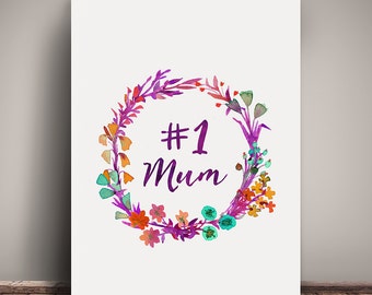 Items similar to Number 1 MOM fabric, banner, with navy burlap letters ...