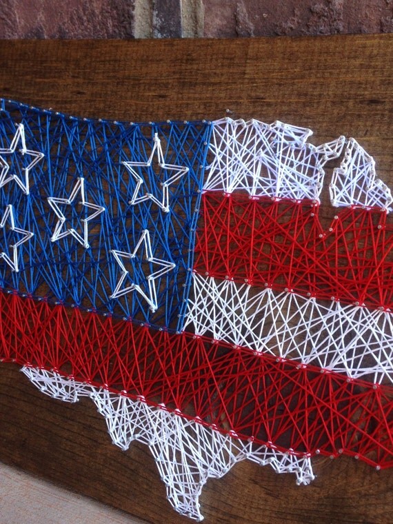 USA String art american flag wood sign forth of by millyandoak