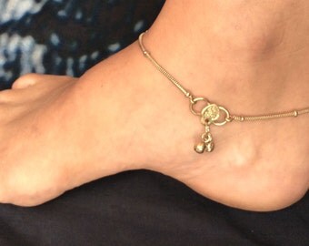 Brass ankle bracelet | Etsy