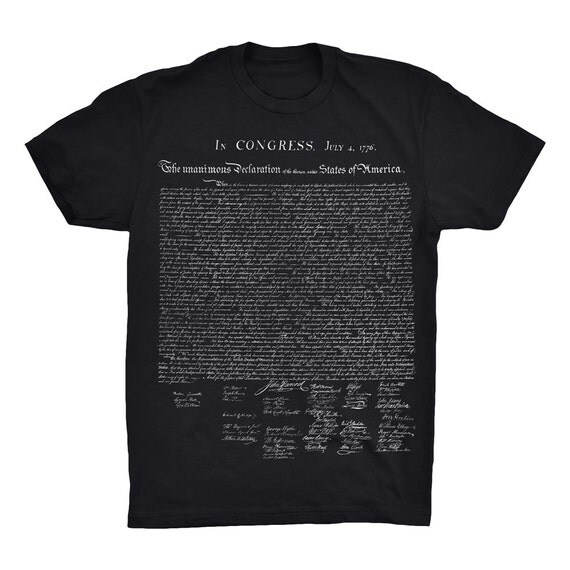 Declaration of Independence T-Shirt. Founding Fathers.