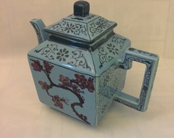 Blue flower teapot | Etsy