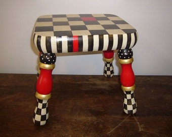Hand painted stool | Etsy