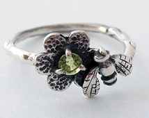 Unique bee stacking ring related items | Etsy