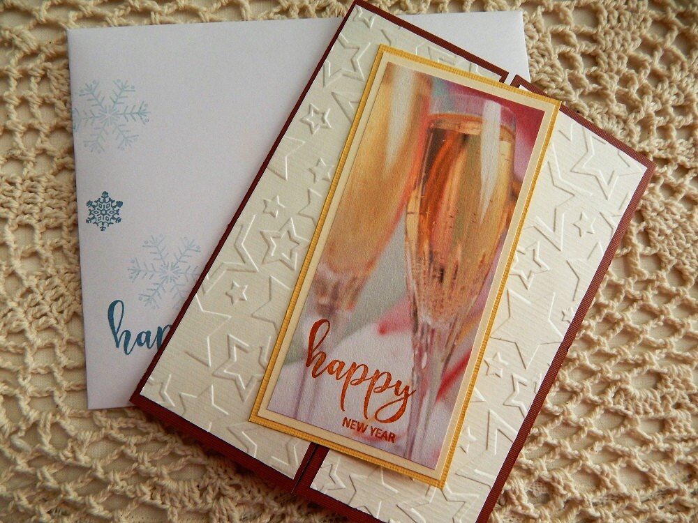 Handmade New Year Card: complete card by balsampondsdesign on Etsy