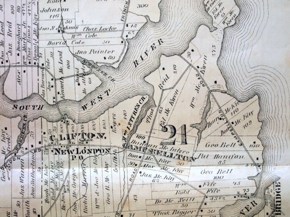 Large Antique Map of Prince Edward Island Lot 20 by bananastrudel