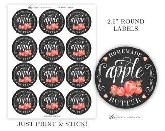 Apple jam label | Etsy