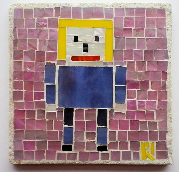 Minecraft Mosaic Character GEBGI by LachanceGlassMosaic on Etsy