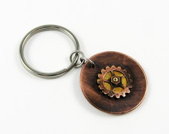 Metal gear keychain | Etsy