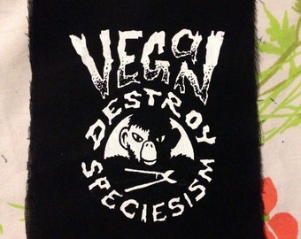 Take nothing leave everything screenprinted patch punk earth