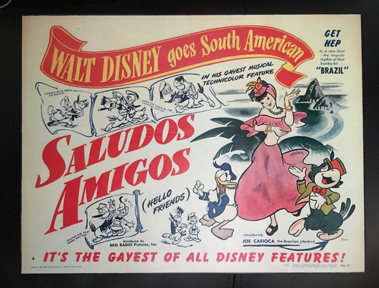 Three Caballeros Saludos Amigos Poster Disneyland Art
