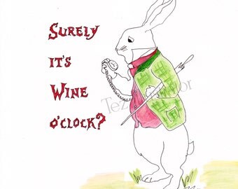 White rabbit clock | Etsy