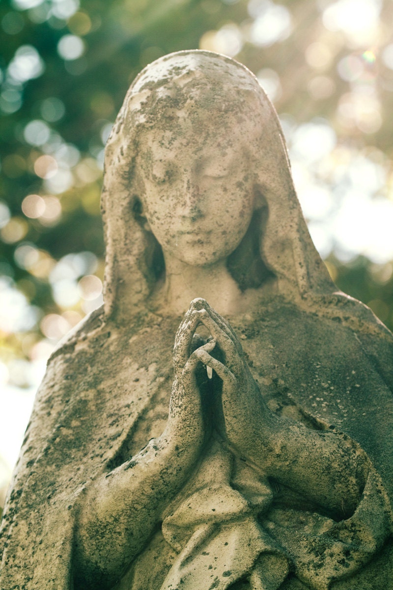 Madonna Statue Photographs set of 2 Cemetery by LegendsofDarkness