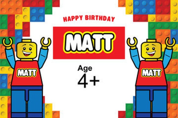 LEGO Party Lego Birthday Photo Booth Backdrop Lego