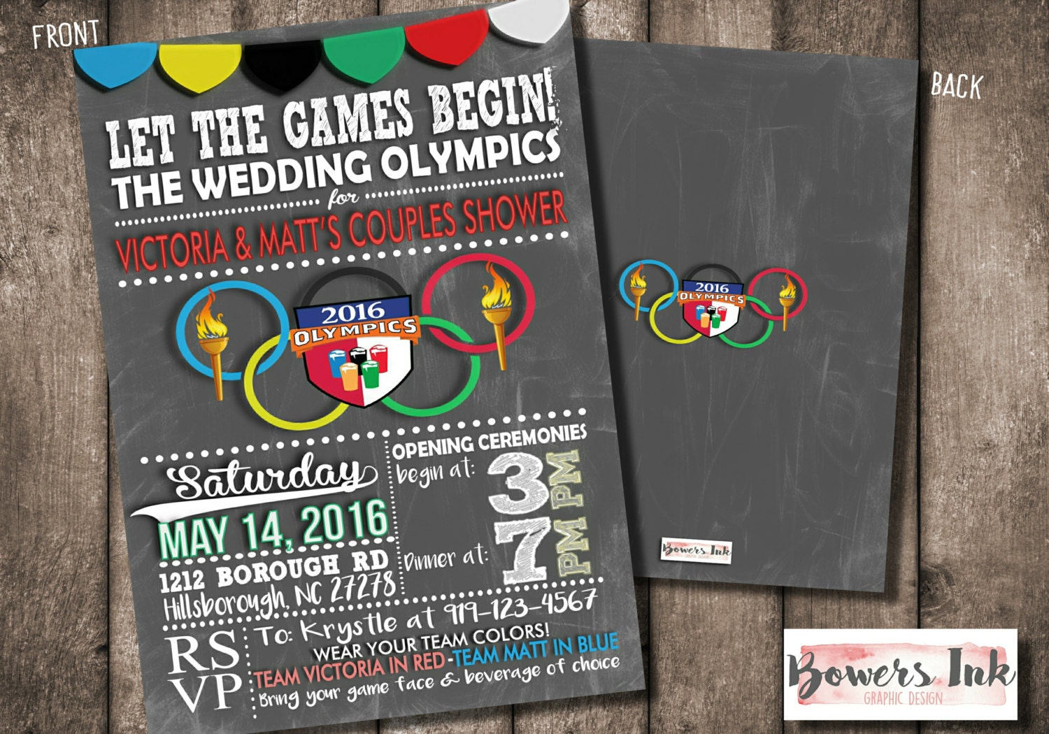 Olympic Themed Birthday Party Invitations