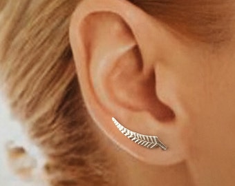 Ear Climber Silver Bar Climber Sterling Silver Climber