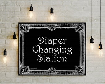 Diaper changing sign | Etsy